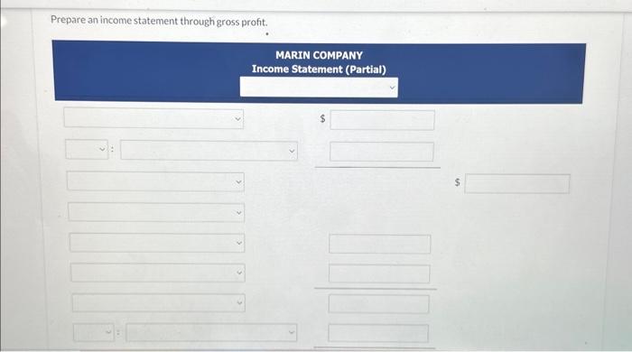 Solved Prepare an income statement through gross | Chegg.com