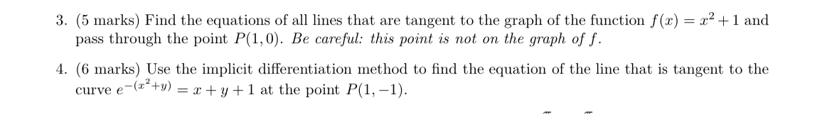 Solved (5 ﻿marks) ﻿Find the equations of all lines that are | Chegg.com