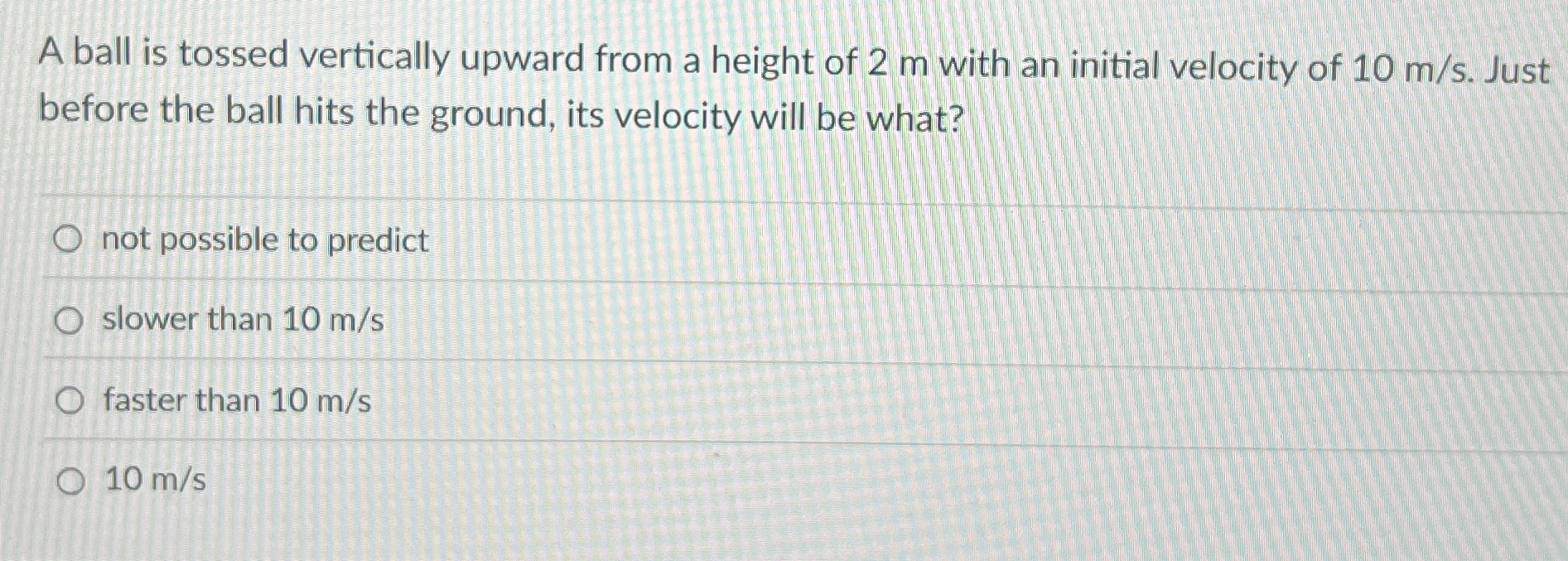 Solved A ball is tossed vertically upward from a height of 2 | Chegg.com