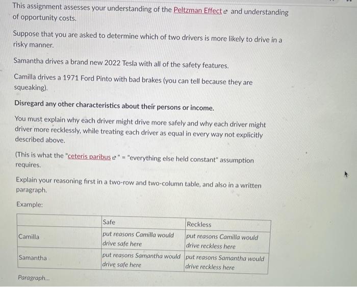 Solved This assignment assesses your understanding of the | Chegg.com
