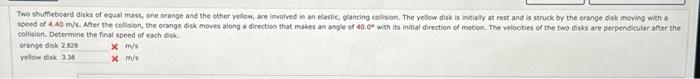 Solved collision. Determine the final speed of each dak. | Chegg.com