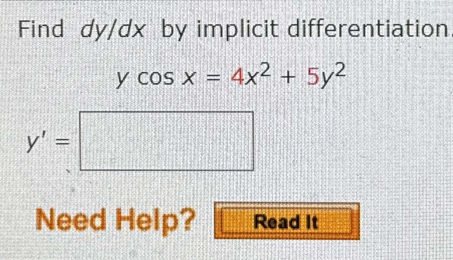 Solved Find dydx ﻿by implicit | Chegg.com
