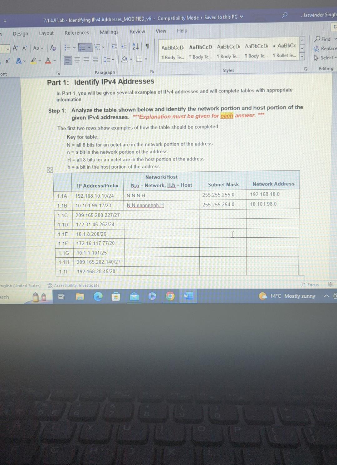 Solved In Part 1 You Will Be Given Several Examples Of Ipv4