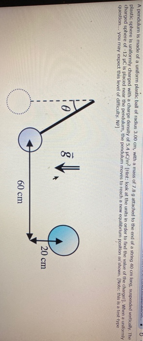 Solved Q1: what is the charge of the pendulum?Q2: what is | Chegg.com