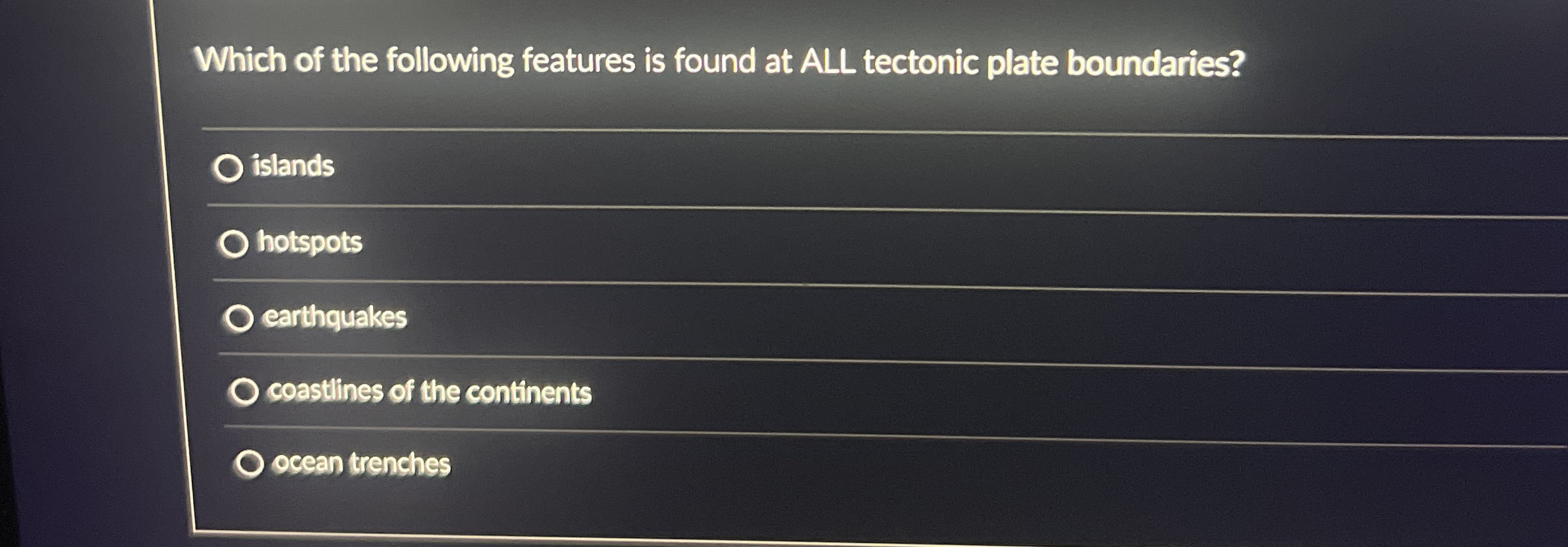 Solved Which of the following features is found at ALL | Chegg.com