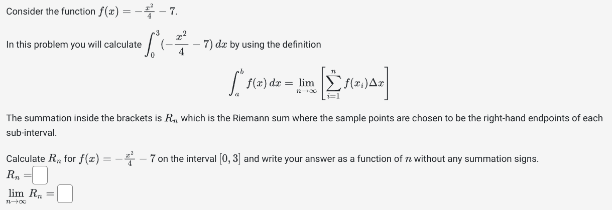 Solved Consider the function f(x)=-x24-7.In this problem you | Chegg.com