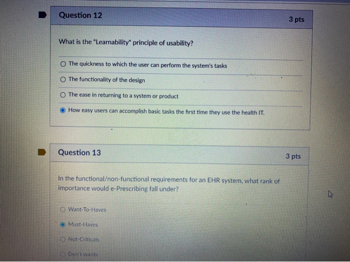 Solved Question 12 3 pts What is the "Learnability" | Chegg.com