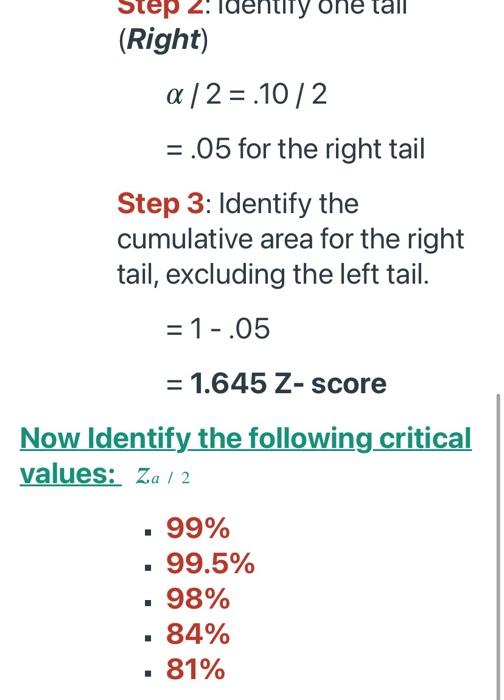 Solved Finding Critical Values Let us say that we can not | Chegg.com