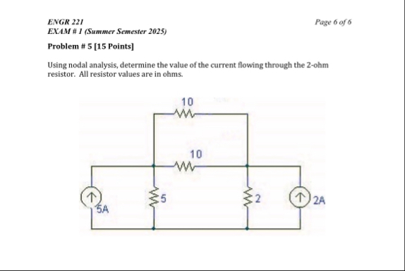 Solved Problem # 5 [15 ﻿Points]Using nodal analysis, | Chegg.com