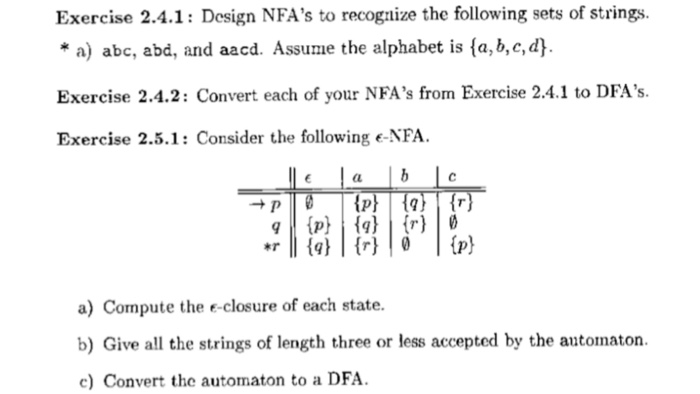 Solved Exercise 241 Design Nfas To Recognize The