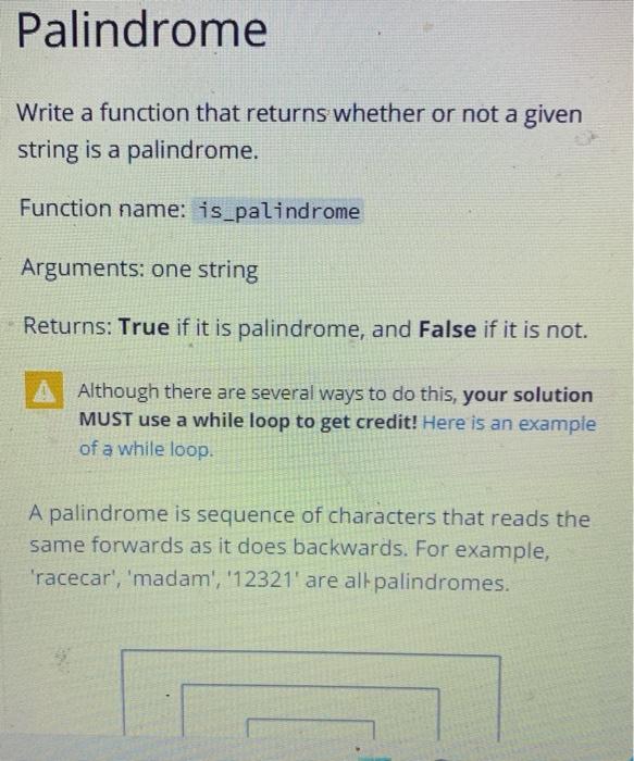Solved Write a function that returns whether or not a given | Chegg.com