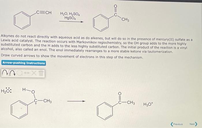 Solved CECH H20, H2SO4 HgSO4 CH3 Alkynes do not react | Chegg.com