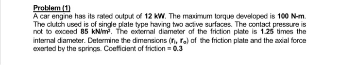 Solved Problem (1) A car engine has its rated output of 12 | Chegg.com