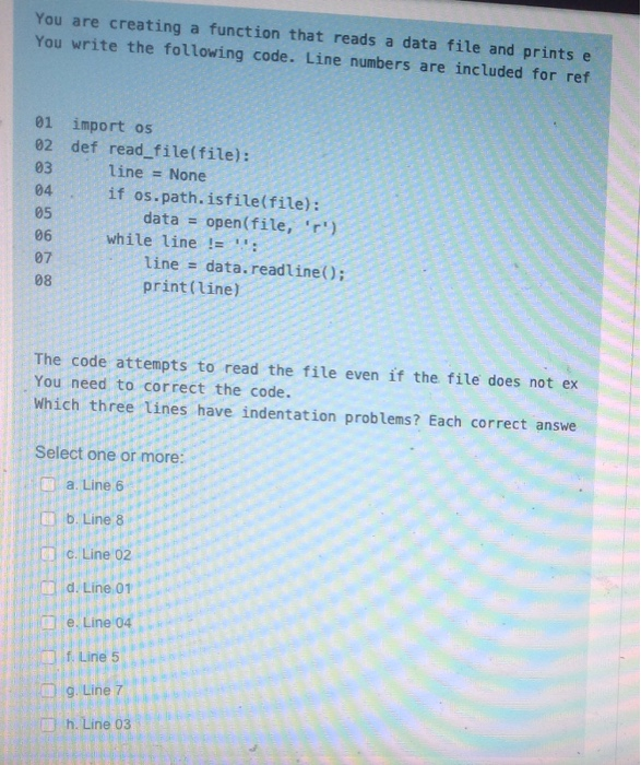 Solved You Are Creating A Function That Reads A Data File 9599
