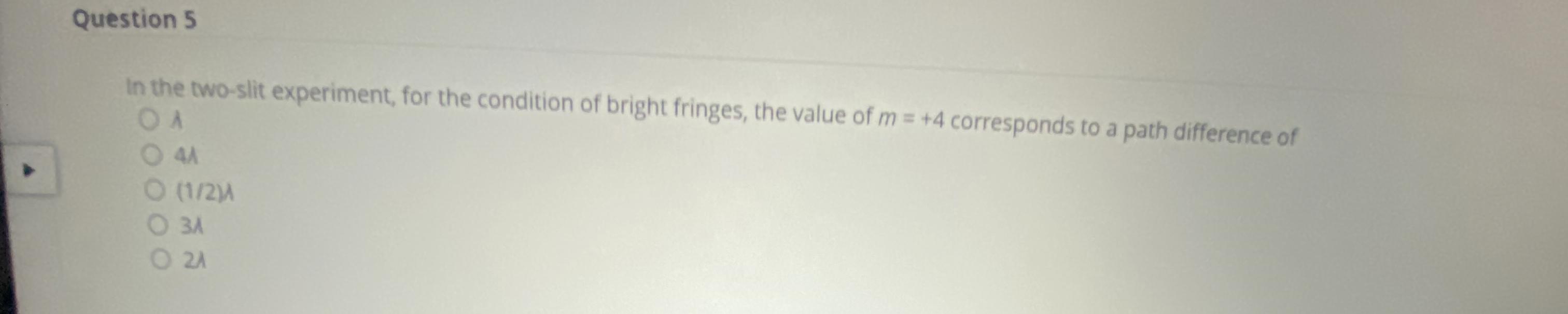 Solved Question 5In the two-slit experiment, for the | Chegg.com