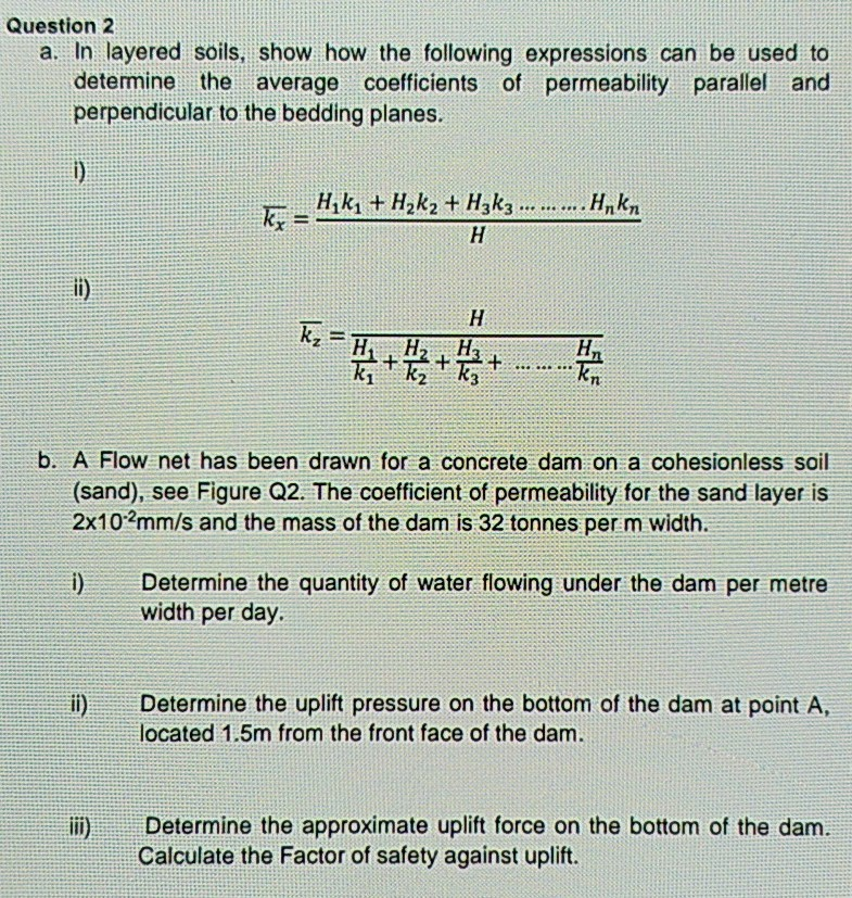 Solved Question 2 a. In layered soils, show how the | Chegg.com