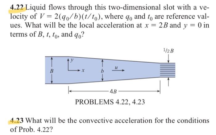 Solved 4.22 Liquid flows through this two-dimensional slot | Chegg.com