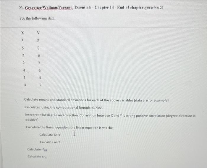 Solved 21. Grayetter/Wallnau/Eerzano, Essentials - Chapter | Chegg.com