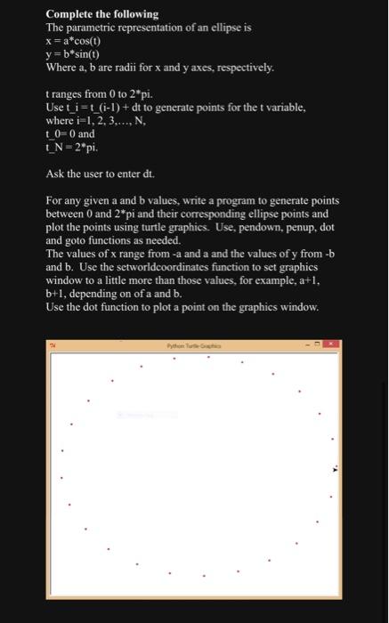 Solved Complete the following The parametric representation | Chegg.com
