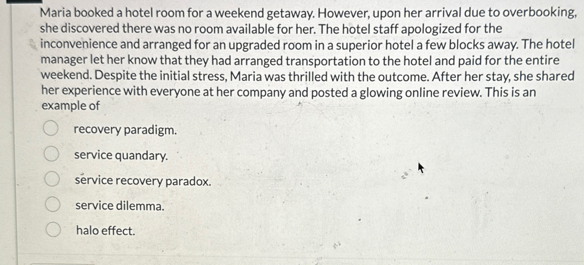 Solved Maria booked a hotel room for a weekend getaway. | Chegg.com