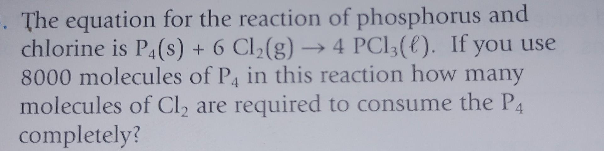 Solved The equation for the reaction of phosphorus and | Chegg.com