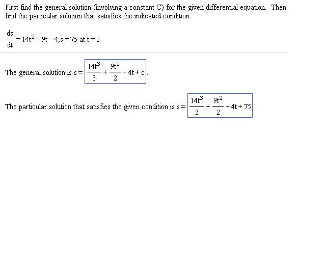 Solved First find the general solution (involving a constant | Chegg.com