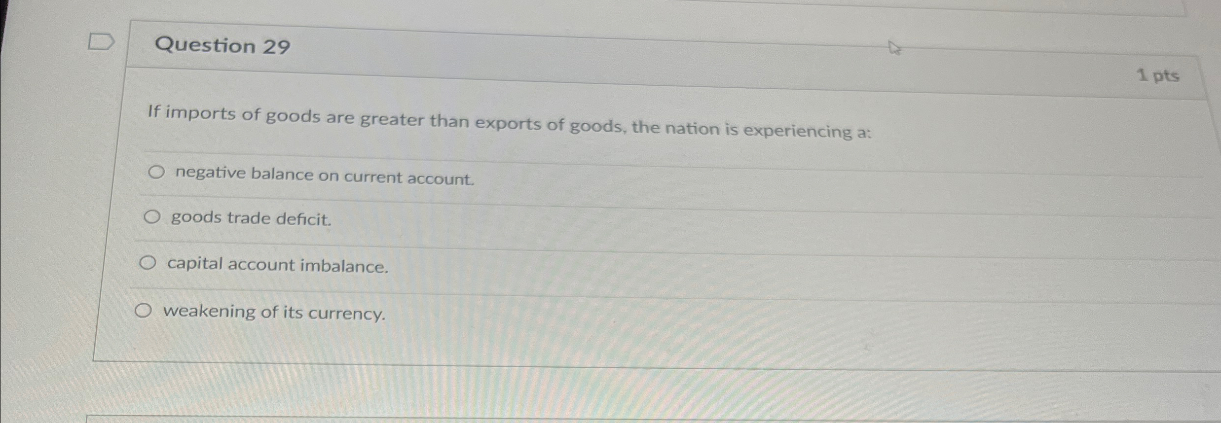 Solved Question 291 ﻿ptsIf imports of goods are greater than | Chegg.com