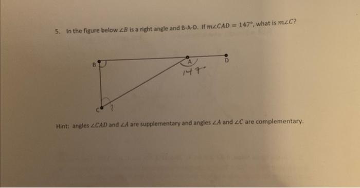Solved 4. In the figure below, D−C−B and ABC is | Chegg.com