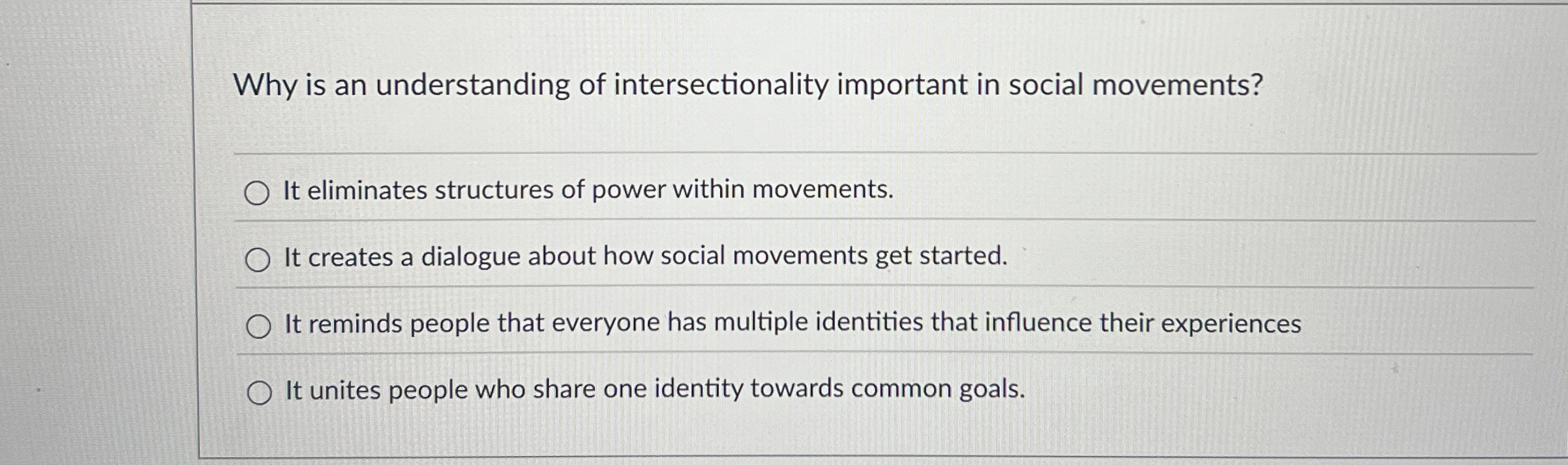 Solved Why is an understanding of intersectionality | Chegg.com
