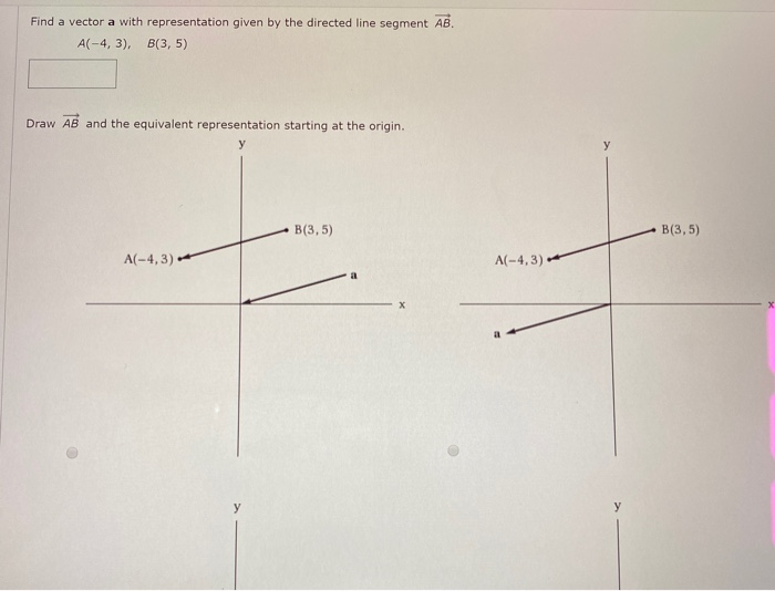 Solved Find a vector a with representation given by the | Chegg.com