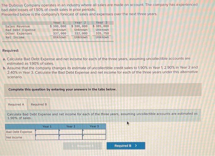 Solved The Dubious Company operates in an industry where all | Chegg.com