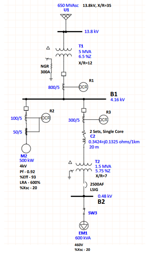 Solved 4. ﻿Provide Phase Fault Protection Coordination | Chegg.com