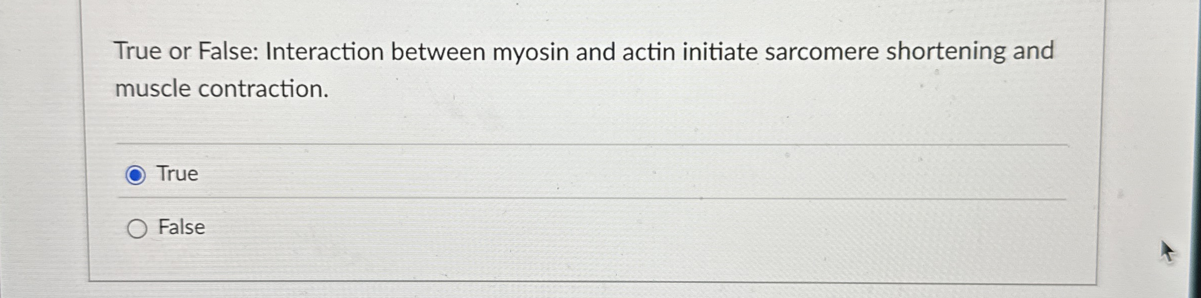Solved True or False: Interaction between myosin and actin | Chegg.com
