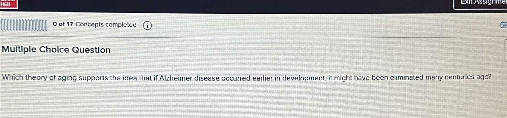 Solved O of 17 ﻿Concepts completed(i)Multiple Cholce | Chegg.com
