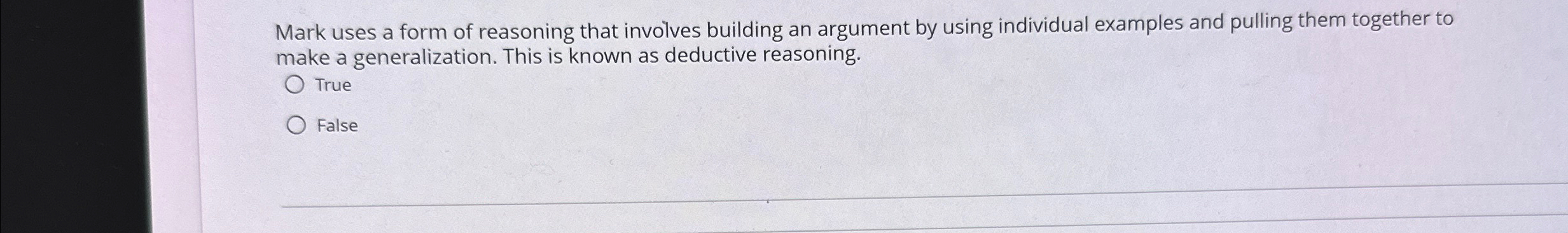 Solved Mark uses a form of reasoning that involves building | Chegg.com