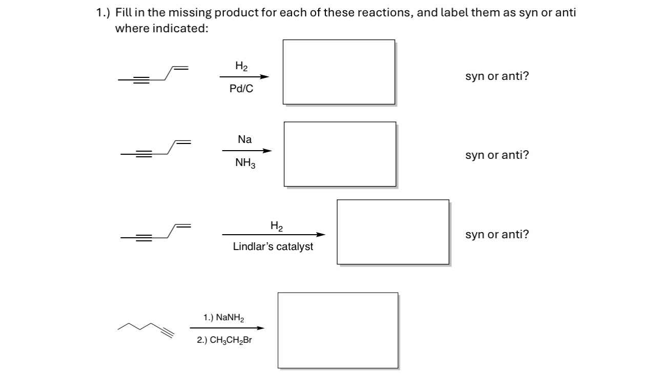 Solved 1.) ﻿Fill in the missing product for each of these | Chegg.com