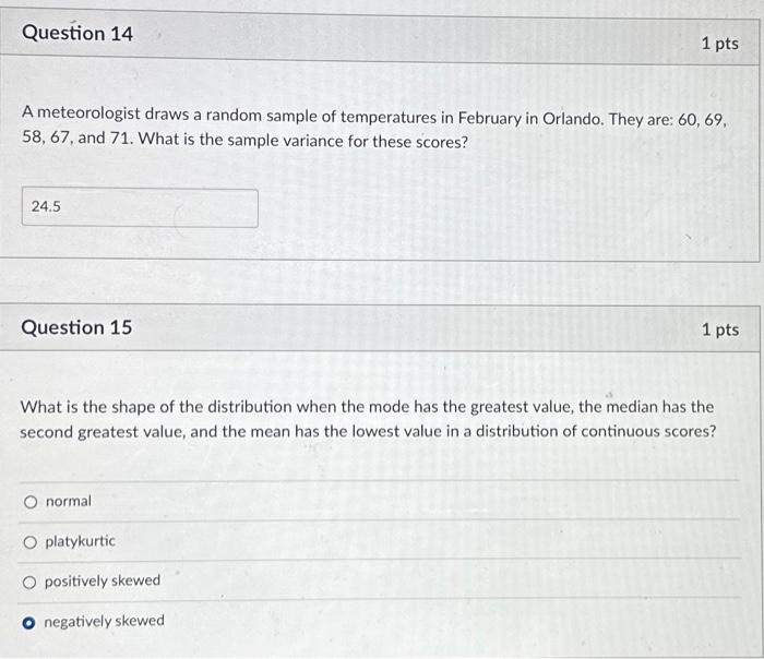 A meteorologist draws a random sample of temperatures | Chegg.com