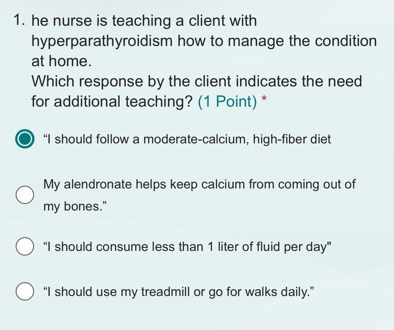 Solved he nurse is teaching a client with | Chegg.com