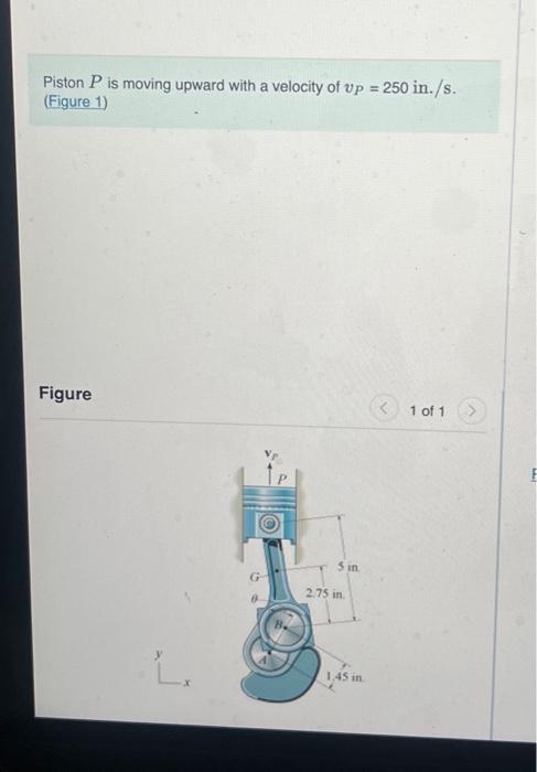 Piston P is moving upward with a velocity of | Chegg.com