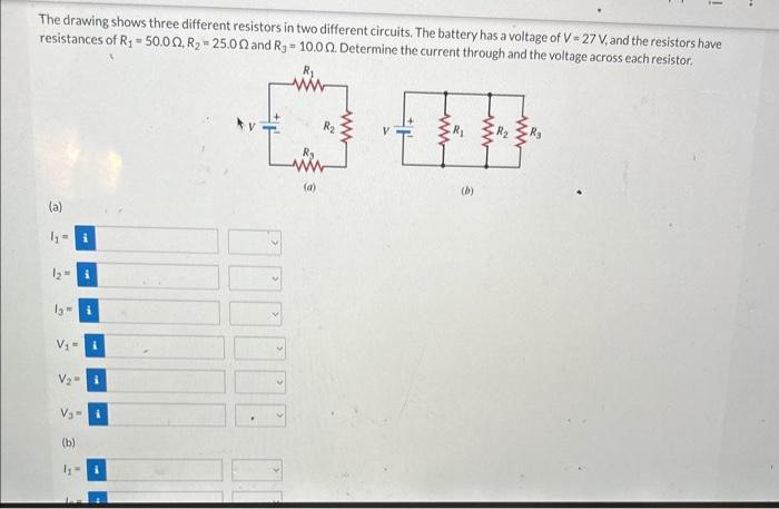 Solved The drawing shows three different resistors in two | Chegg.com