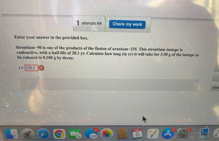 Solved 1 attempts left Check my work Enter your answer in | Chegg.com