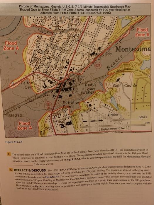 Solved Portion of Montezuma, Georgia U.S.G.S. 7 1/2 Minute | Chegg.com