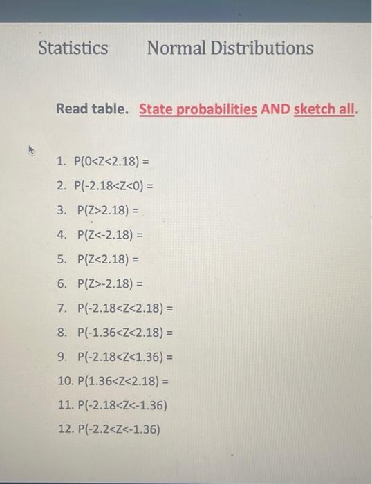 Solved Statistics Normal Distributions Read table. State | Chegg.com