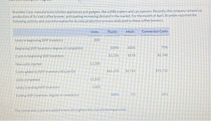 Solved please belp solve A) Assuming Bramble Corp. uses the | Chegg.com