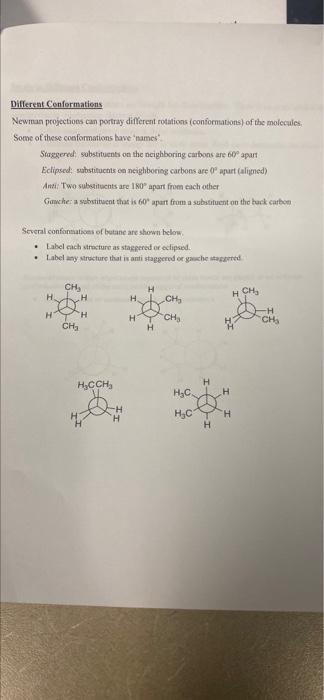 Solved Different Conformations Newman projections can | Chegg.com
