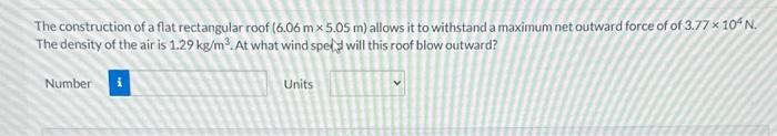 Solved The construction of a flat rectangular roof (6.06 | Chegg.com