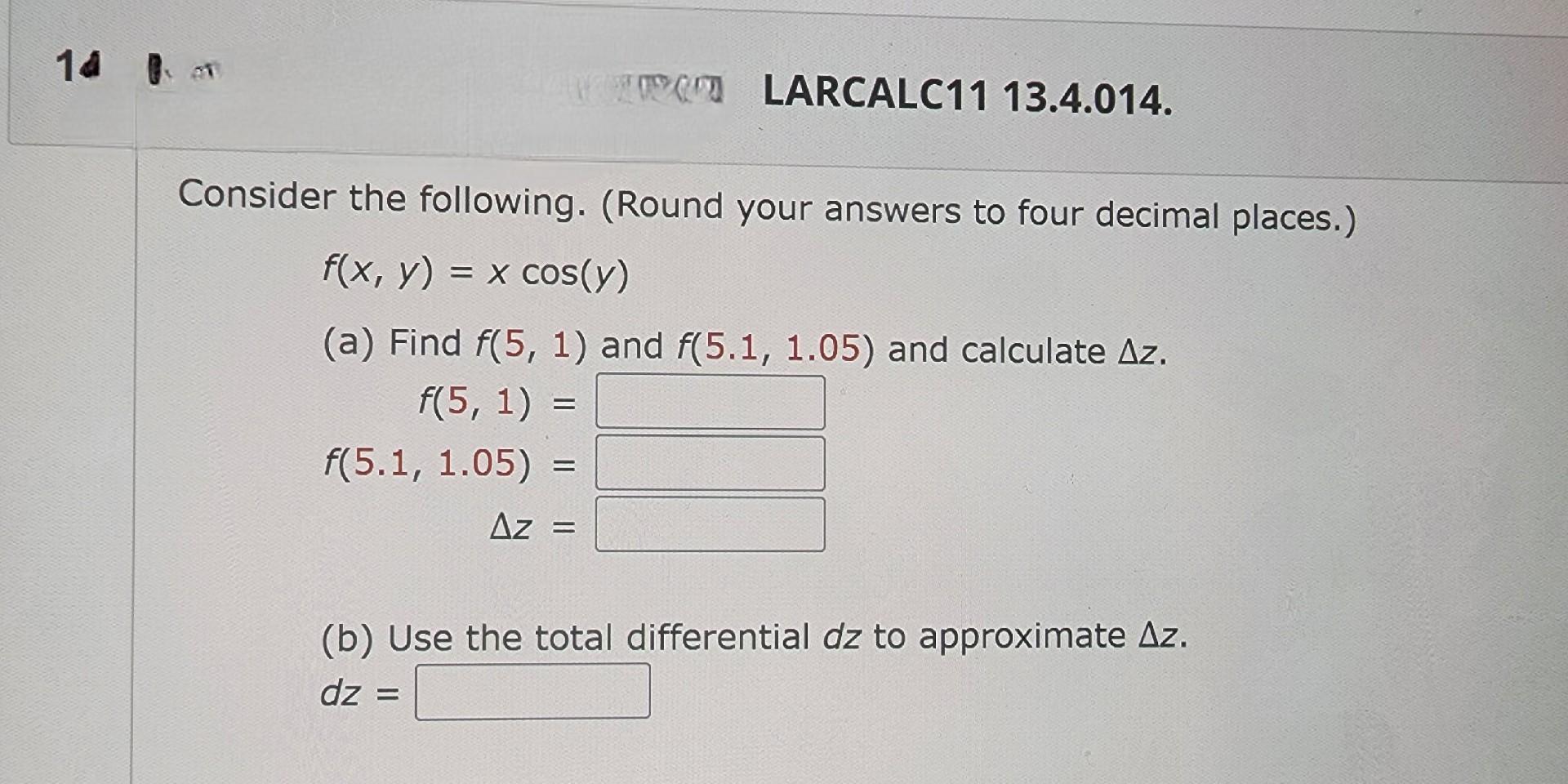 Solved Consider the following. (Round your answers to four | Chegg.com