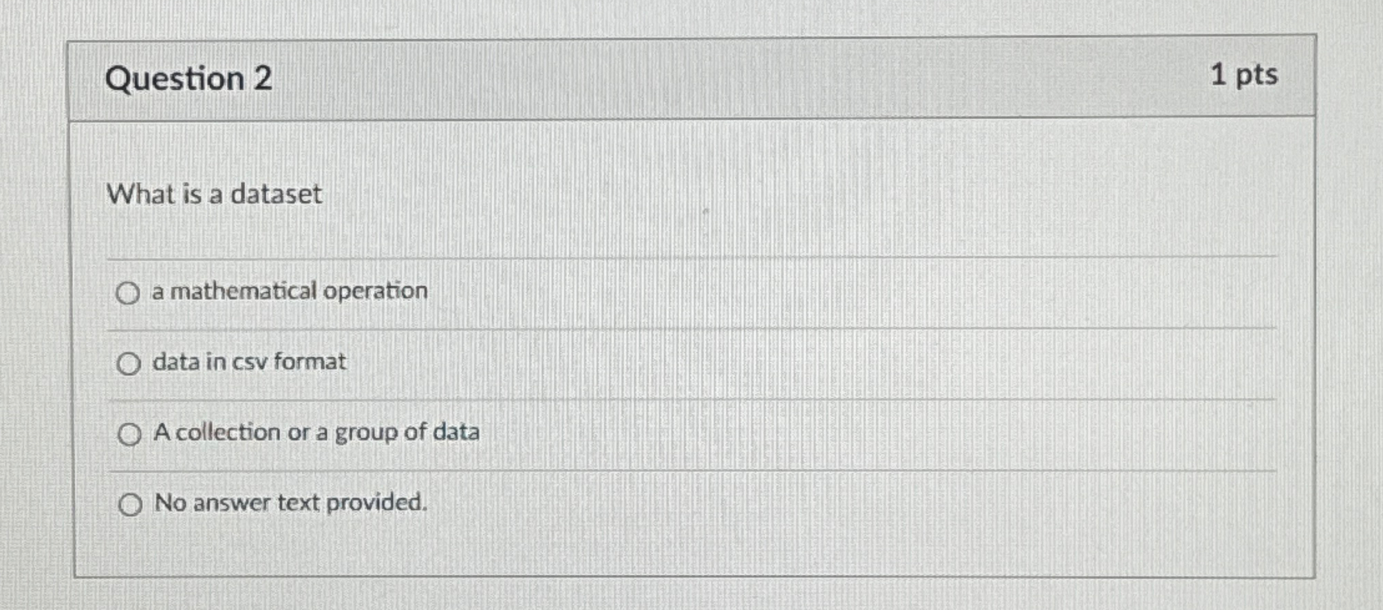 Solved Question 21 ﻿ptsWhat is a datasetq, ﻿a mathematical | Chegg.com