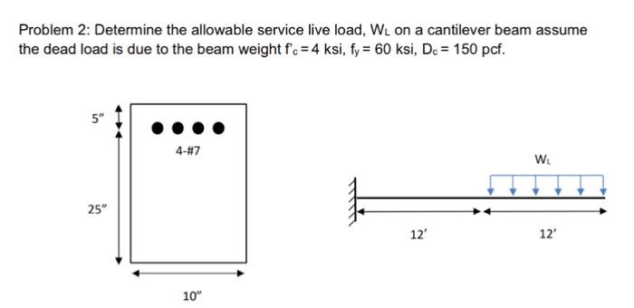 [Solved]: Problem 2: Determine the allowable service live l