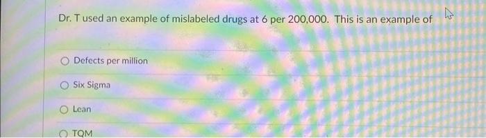 Solved Dr. T used an example of mislabeled drugs at 6 per | Chegg.com